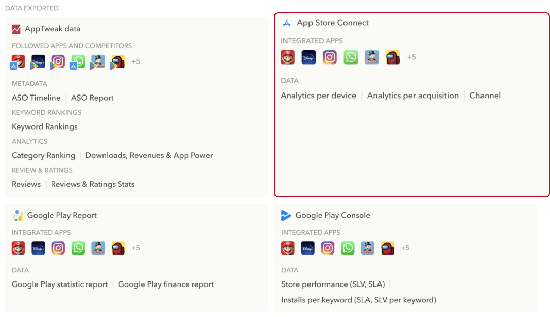 No-code solution to export App Store & Google Play data