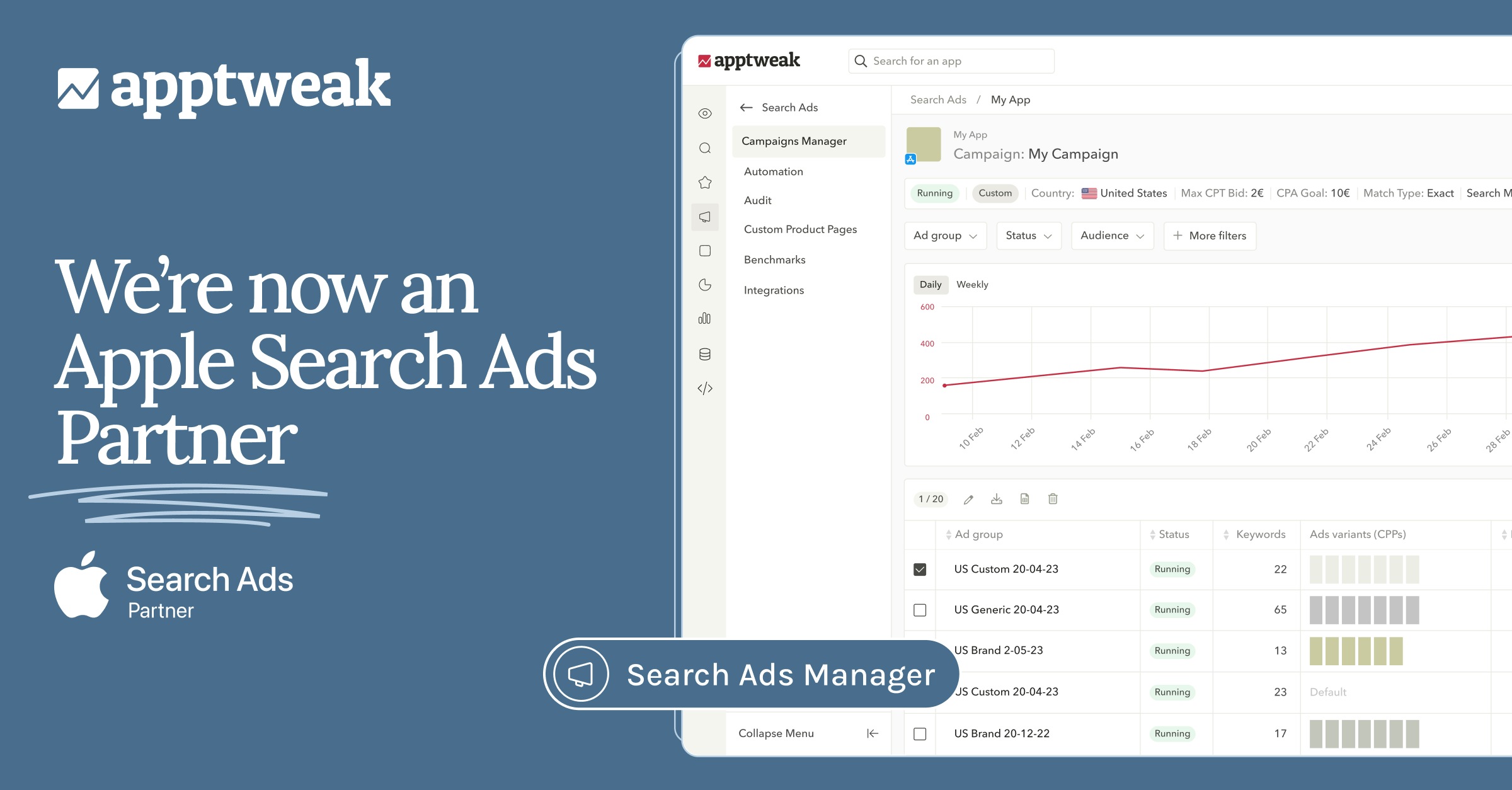 AppTweak is now an Apple Ads Partner
